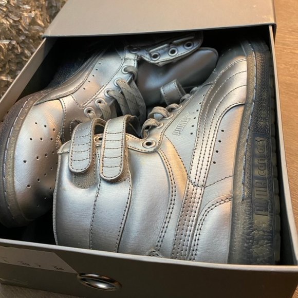 Puma | Shoes | Puma Platinum Mens Silver Leather High Top 7 Us | Poshmark